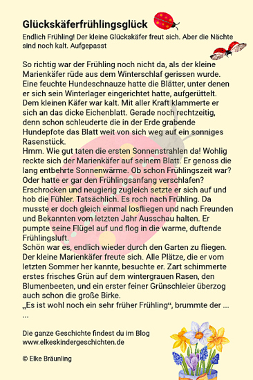 34 Marienkäfer Geschichte Für Kinder Ursula Duerr
