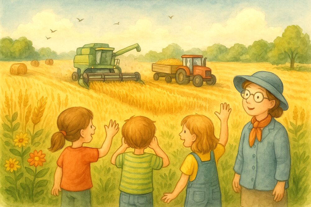 Danke für die Ährengarben * Kindergedicht zur Erntezeit mit Ausmalbild