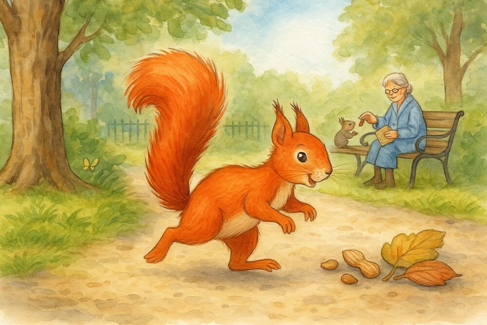 Fluppi, das schlaue Eichhörnchen – sucht ein Winterquartier